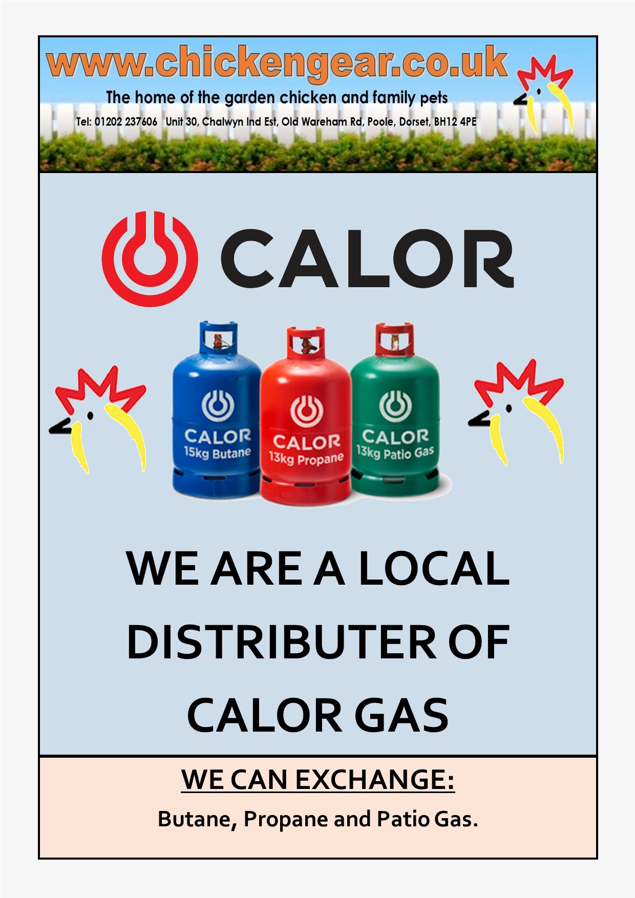 Chickengear Calor Gas Agent Poole
